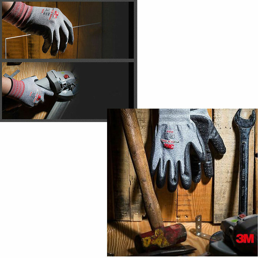3M ProGrip 3000 MAX Nitrile Coated Work Gloves S M L XL Premium Work ...