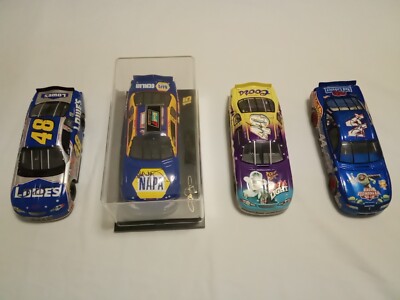 4 SIGNED Nascar Diecast LOT Jimmy Johnson Michael Waltrip Kyle Petty ...
