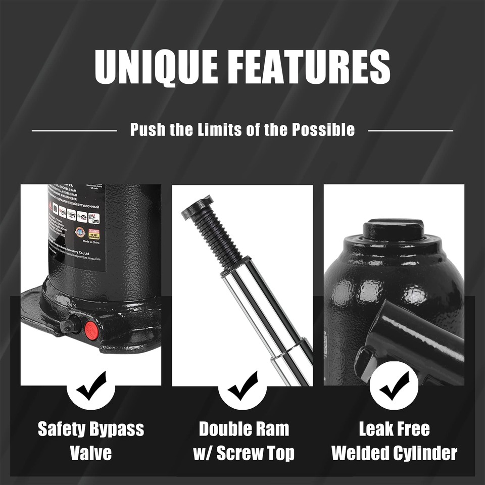 Torin 4 Ton Welded Hydraulic Car Bottle Jack for Auto Repair and House ...