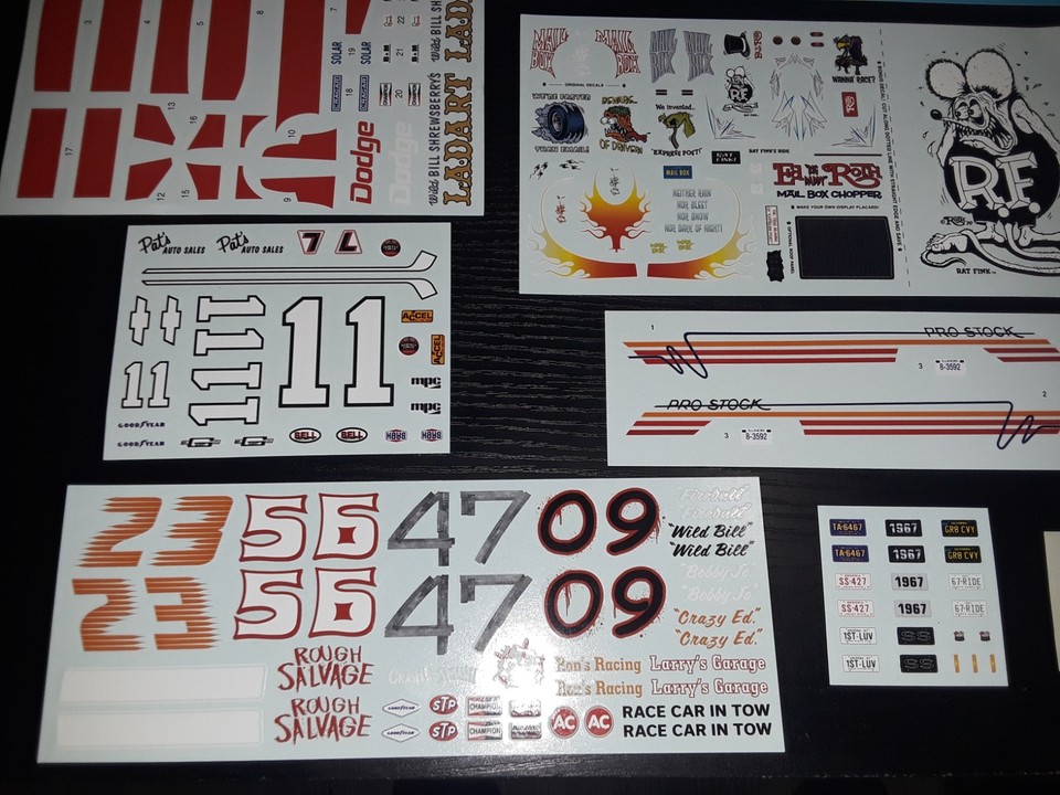 1/25 scale Model car parts Decals Lot #2 | eBay