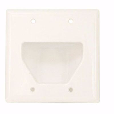 White 2-Gang Pass Through Wall Plate Low Voltage for HDMI Home Theater ...