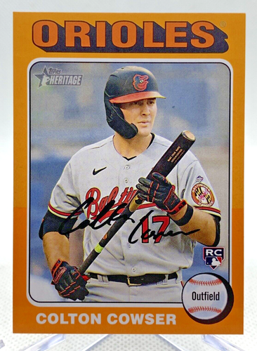 2024 Topps Heritage MINI Colton Cowser ORANGE Border 3/5 #388 Baltimore ...