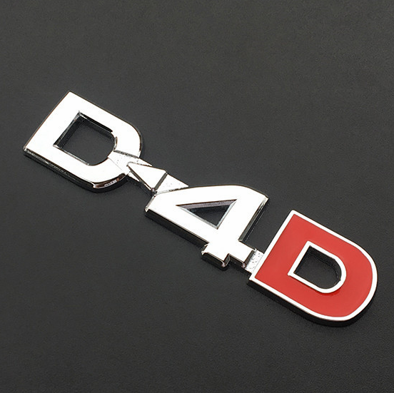 Chrome Metal D-4D Car Trunk Rear Emblem Badge Decal Stickers SUV Sport ...