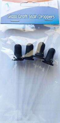 4 x Glass Craft Stain Droppers Paints Glues Inks Dropper 2.8ml/0.1oz ...