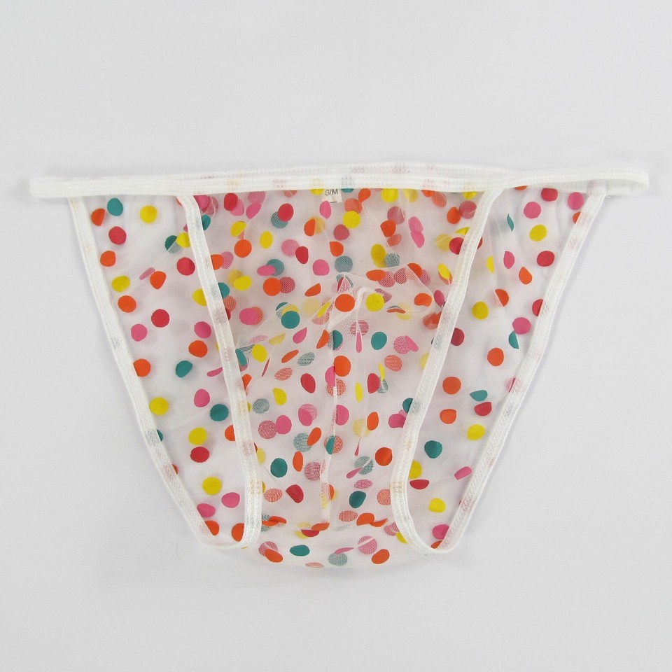 K342H K342 String Bikini Contoured Pouch C-thru Sheer Tulle Dots Color ...