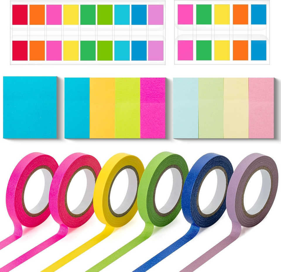 Mr. Pen- Sticky Note and Tape Set, Index Tabs, Small Small, Multicolor ...
