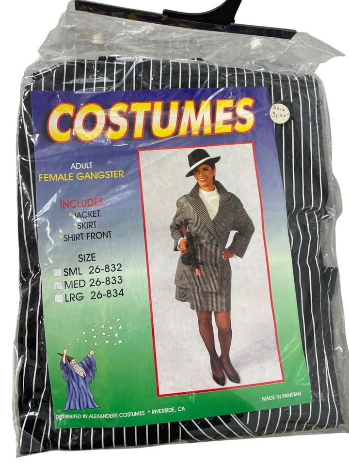 Alexanders Costumes Female Gangster Mob Costume Size Medium Black ...