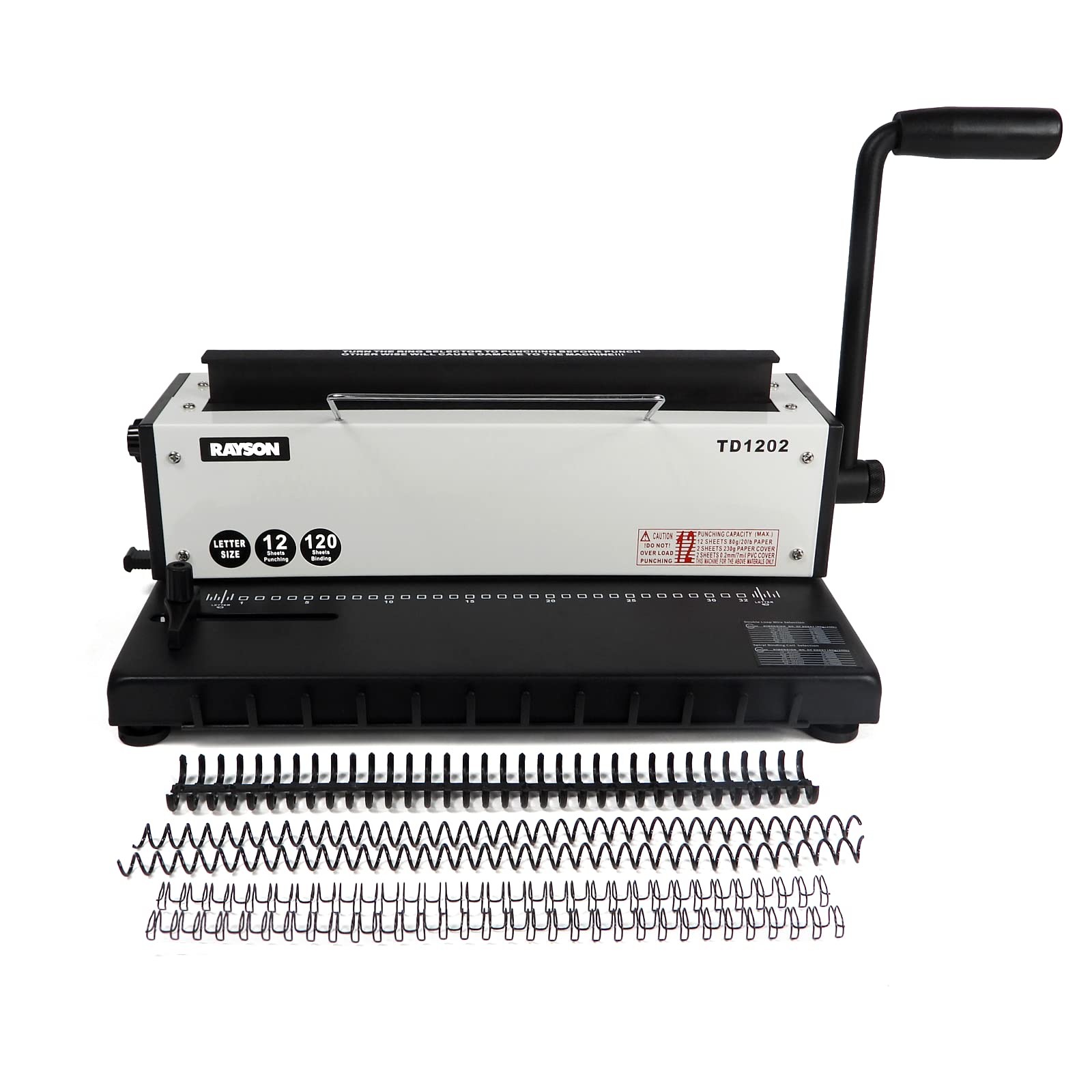 Rayson TD1202 Binding Machine, 3:1 Pitch Wire Binder, Punching 12 Sheets/Bind... | eBay