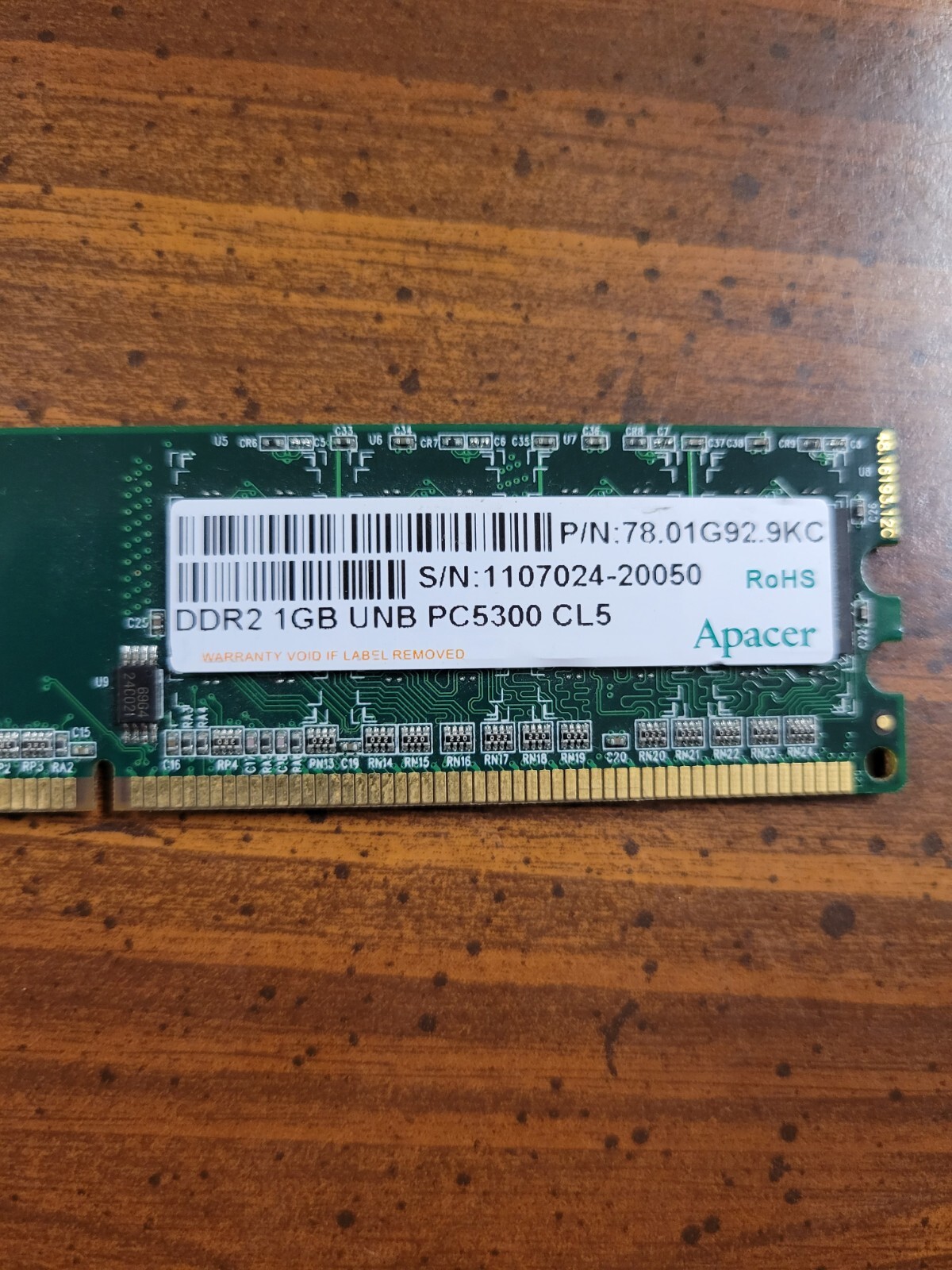 Apacer 1GB PC2-5300 DDR2-667MHz non-ECC Unbuffered CL5 RAM | eBay