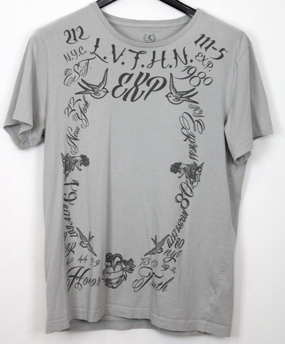 EXPRESS Size L Men's T Shirt Short Sleeve Crew Neck Gray | eBay