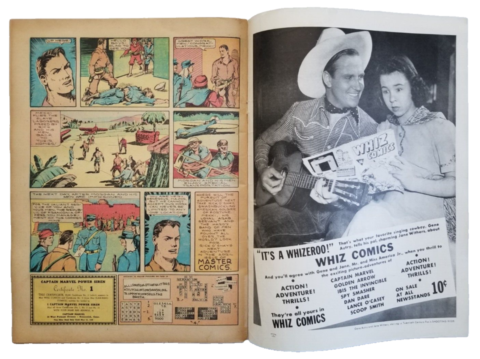 MASTER COMICS #2 F+ 6.5 (A) FAWCETT 1940 GERBER "7" SCARCE! GOLDEN AGE ...