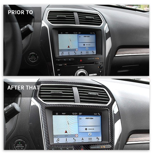 For Ford Explorer 2013-2019 Carbon Fiber GPS Navigation Panel Frame ...