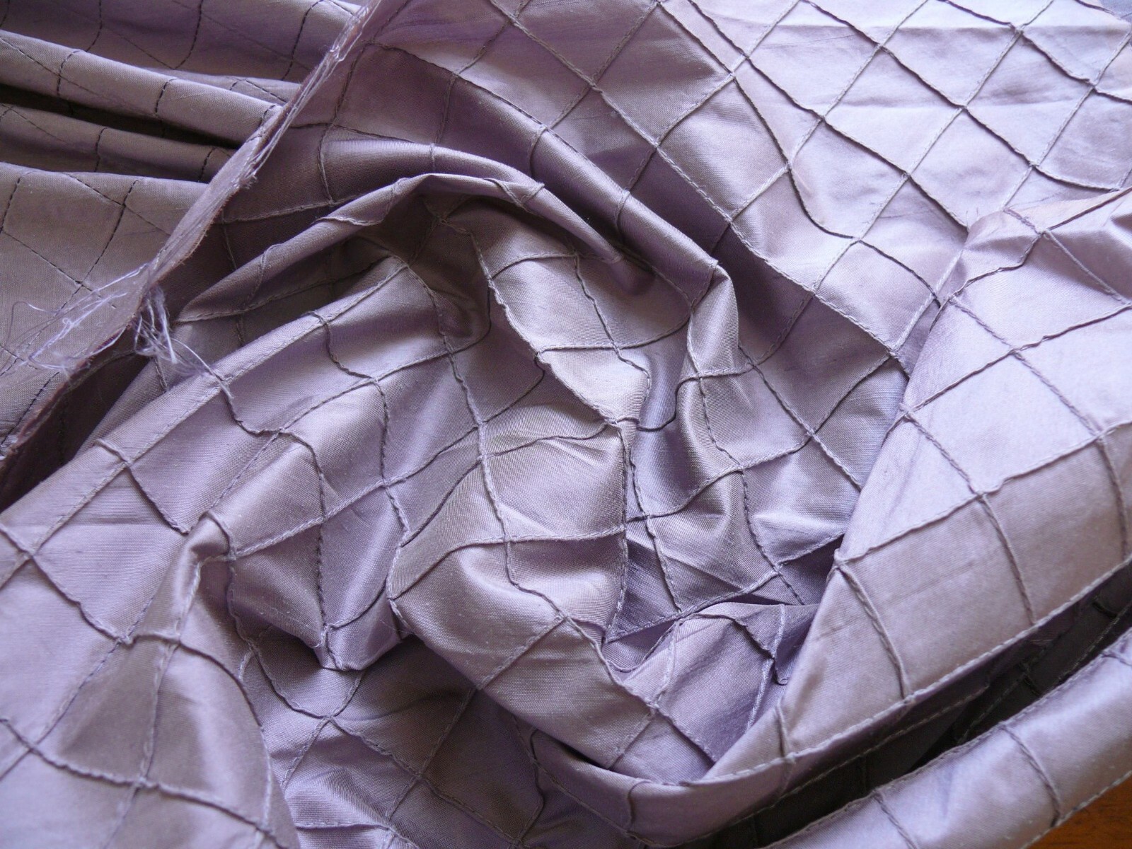 BY YD KRAVET DESIGNER 100%SILK PIN-TUCK LAVENDER LITE PURPLE LATTICE ...