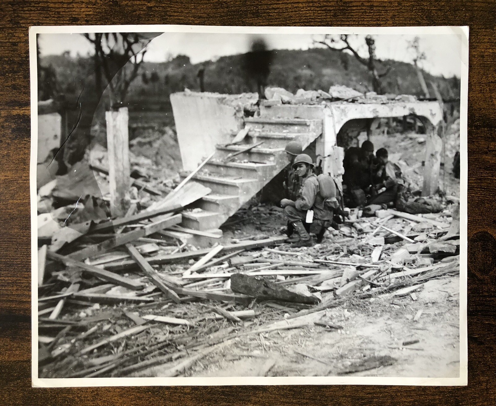 Original WW2 II Photo USMC 4th Marine Division Smoke Break Battle Of ...