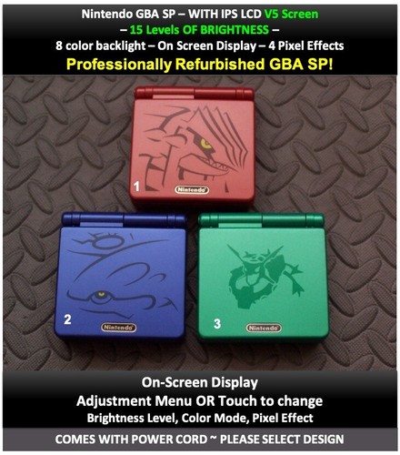 Game Boy Advance GBA SP IPS MOD V5 Version OSD 15 Lvls of Brightness ...