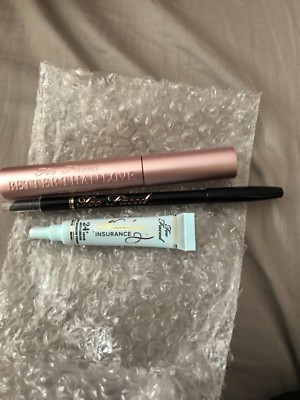 SET Of 3 - TOO FACED BETTER THAN LOVE MASCARA BLACK/ EYELINER/SHADOW ...