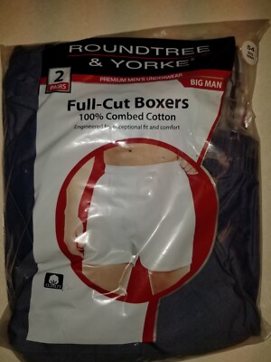 Men's Big Man Roundtree & Yorke Full-Cut Boxers Premium Cotton ...