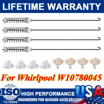 4Pc For Whirlpool W10780045 W10821956 Washer Suspension Rod Spring Kit ...