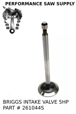 1 NEW 261044S INTAKE VALVE FITS BRIGGS & STRATTON 5HP L HEAD ENGINES ...