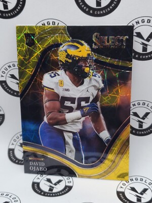 2022 Panini Select Draft Picks David Ojabo Gold Lazer #194 Field Level ...