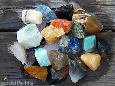 5 LB BULK BRAZIL MIX LARGE 1" ROUGH CRYSTALS ROCK STONES 11,000+ CARATS ...
