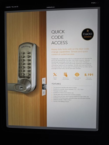 "Tell" CL610-BS Mechanical Combination Lockset, Brushed Steel, Lever ...