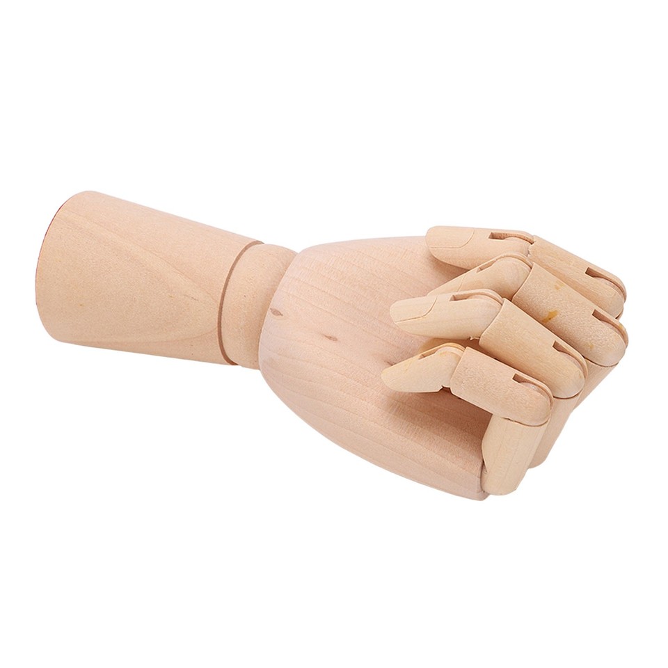 Left Hand Wood Mannequin Hand Flexible Joints Fingers Drawing Mannequin ...