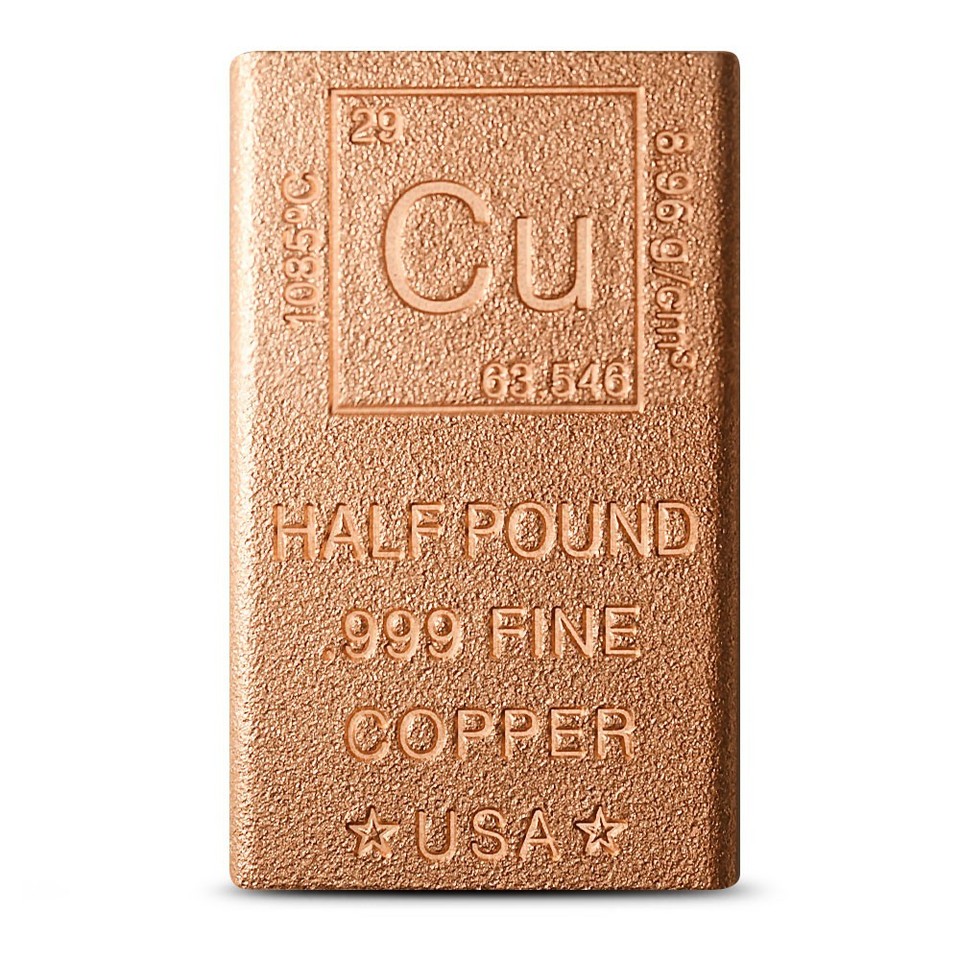 Lot of 10 - Half Pound CU Element .999 Fine Copper Bullion bar 80 oz ...