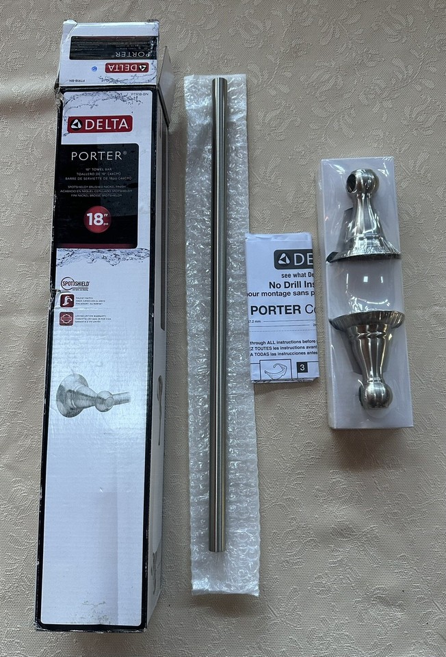 Delta PTR18-BN Porter 18 inch Towel Bar in SpotShield Brushed Nickel | eBay