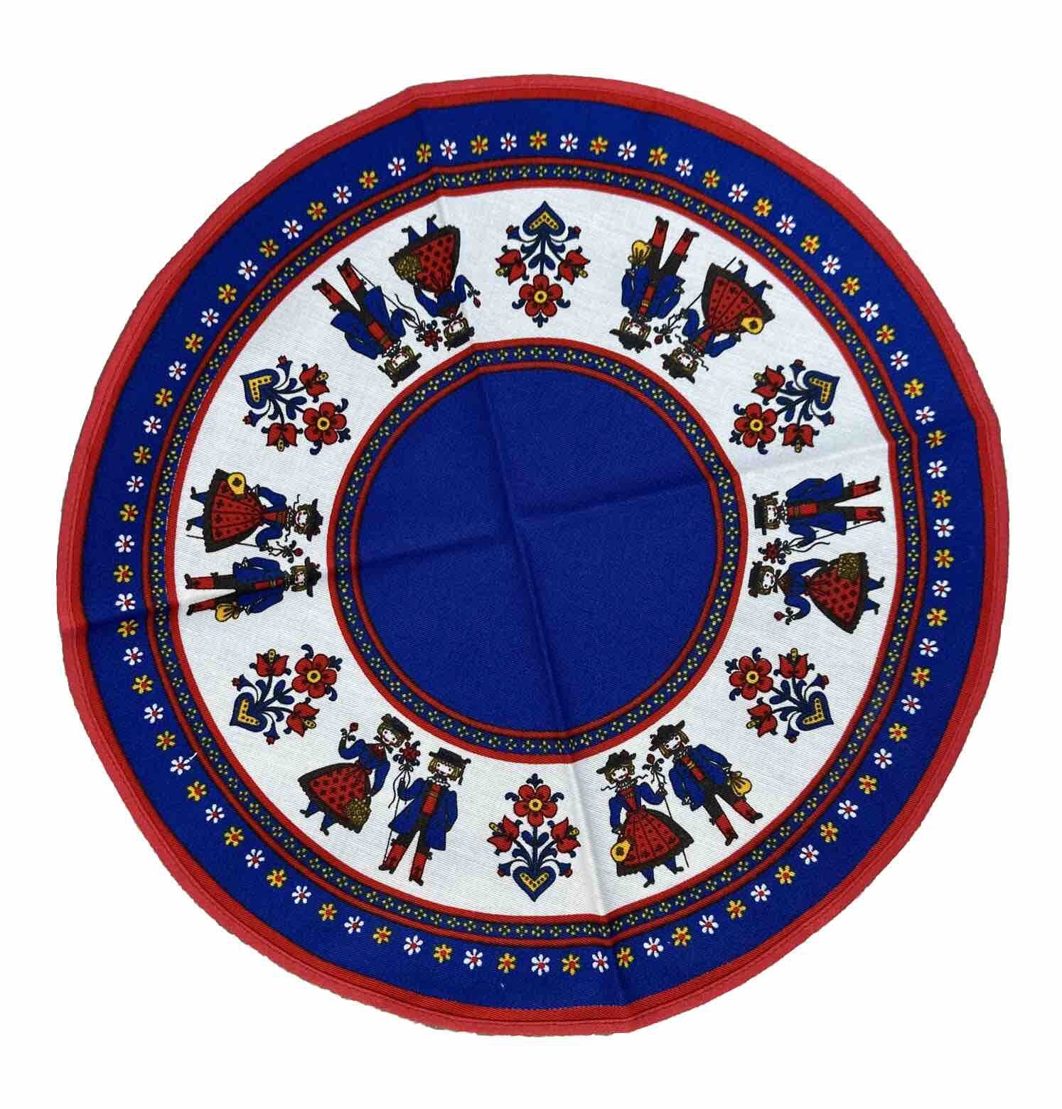 Vintage Kolf Austria Round Blue & Red Table Linen Austrian Boy Girl ...