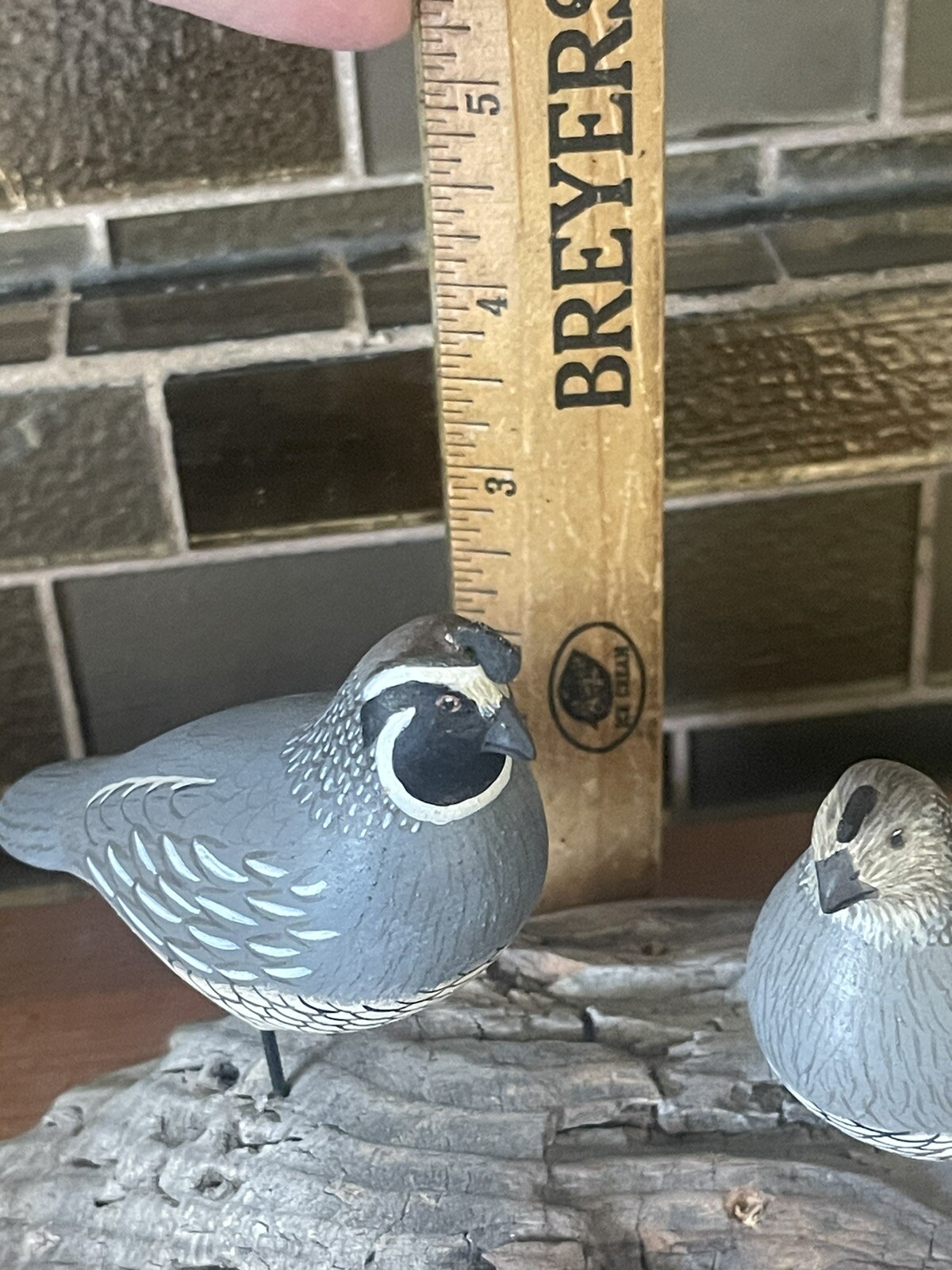 Vintage Rare Quail Wooden Sculpture Carving Jerry Polan Grey Blue White ...