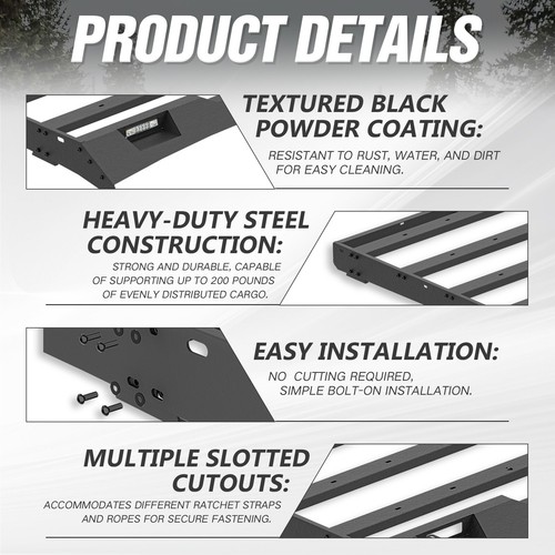 For 2009-2014 Ford F-150 & Raptor SuperCrew Cab Roof Rack Cargo Basket ...