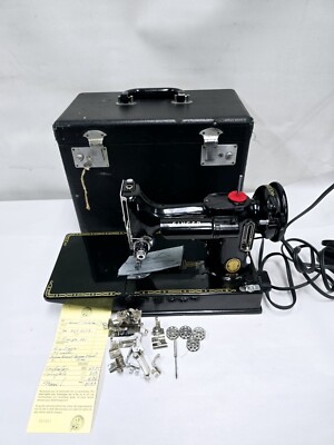 FREE SHIPPING 1957 SINGER FEATHERWEIGHT 221 K SEWING MACHINE CASE ACC ...