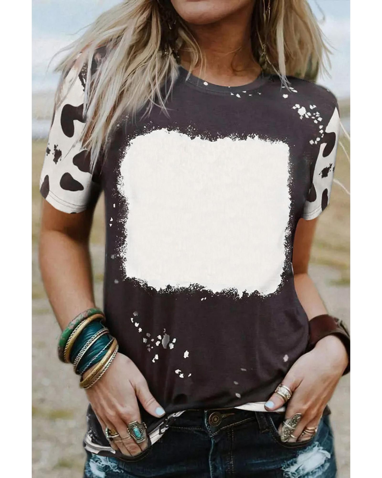 Tie Dye Bleached Crew Neck T-Shirt L Azura Exchange | eBay Australia