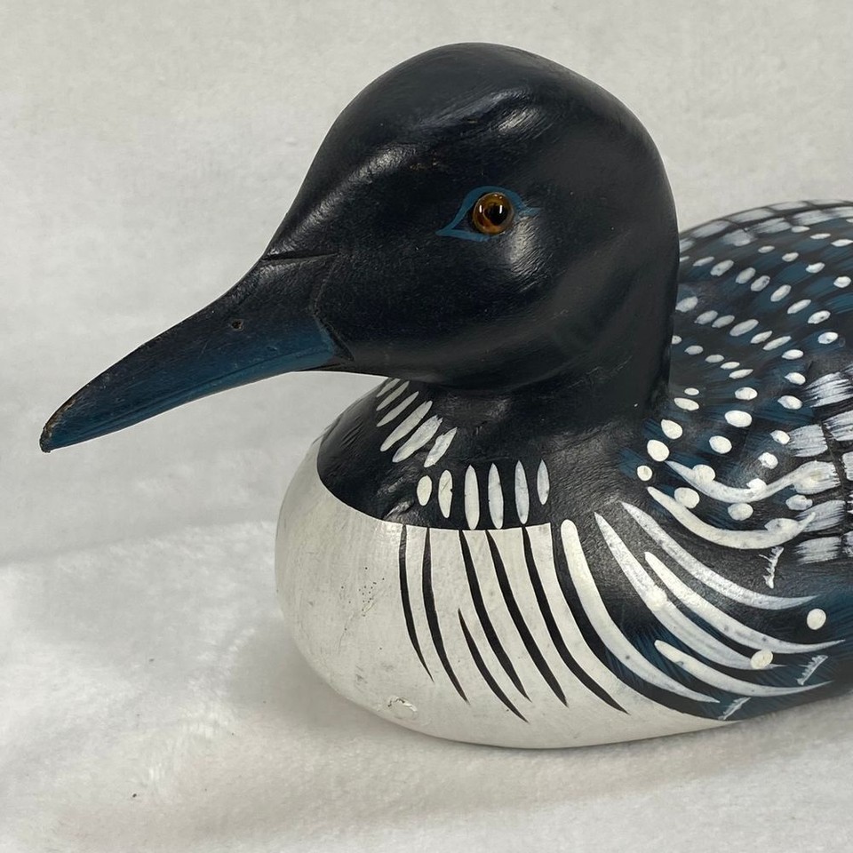 Vintage Hand Painted Common Loon 2 Duck Decoys Decorative Folk Art ...