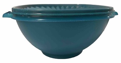Tupperware Servalier Bowl DARK TEAL 11.75 Cup Seal Starburst 2.8L Green ...