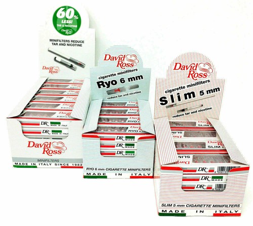 David Ross Cigarette Filters,5 mm,6 mm,8 mm, RYO filters, STOP YELLOW ...
