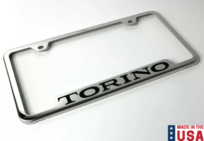 Chrome License Plate Frame For Ford Torino - Laser Engraved Script ...