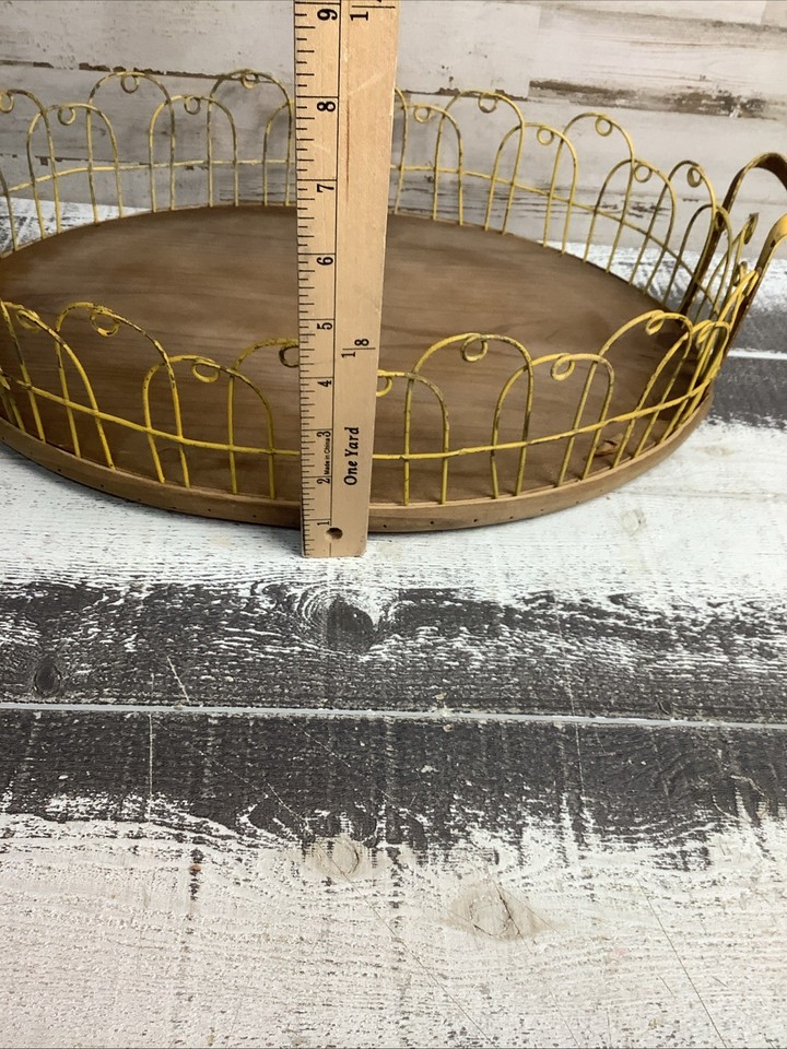 Creative Co-op Wire And Wooden Tray Shabby Chic 18"x12" | eBay