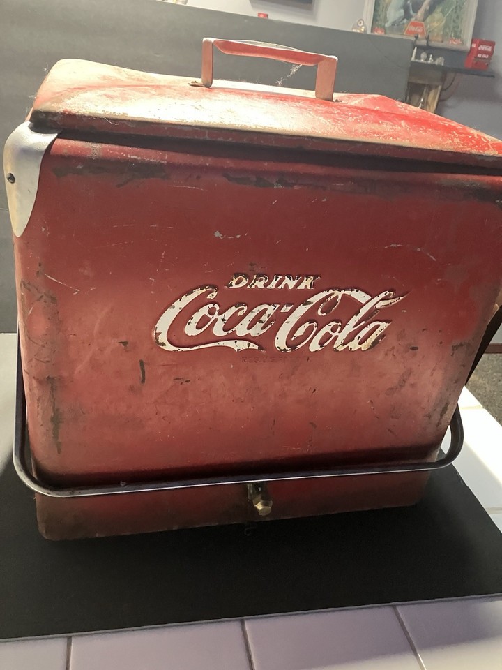 VTG 1950's Drink Coca-Cola Ice Chest Coke Cooler With Bottle Opener ...