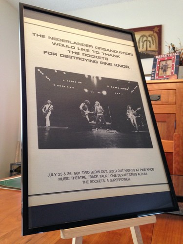 BIG 11x17 FRAMED THE ROCKETS "LIVE IN DETROIT 1981!" & "BACK TALK ...