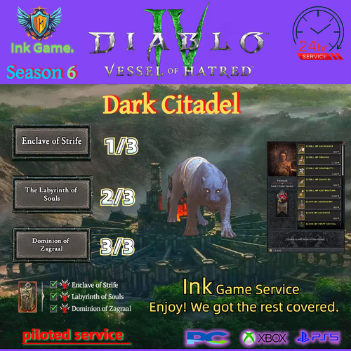 DIABLO 4 SEASON 10 Dark Citadel Clear Completion & Carry (Free Pilot) | eBay