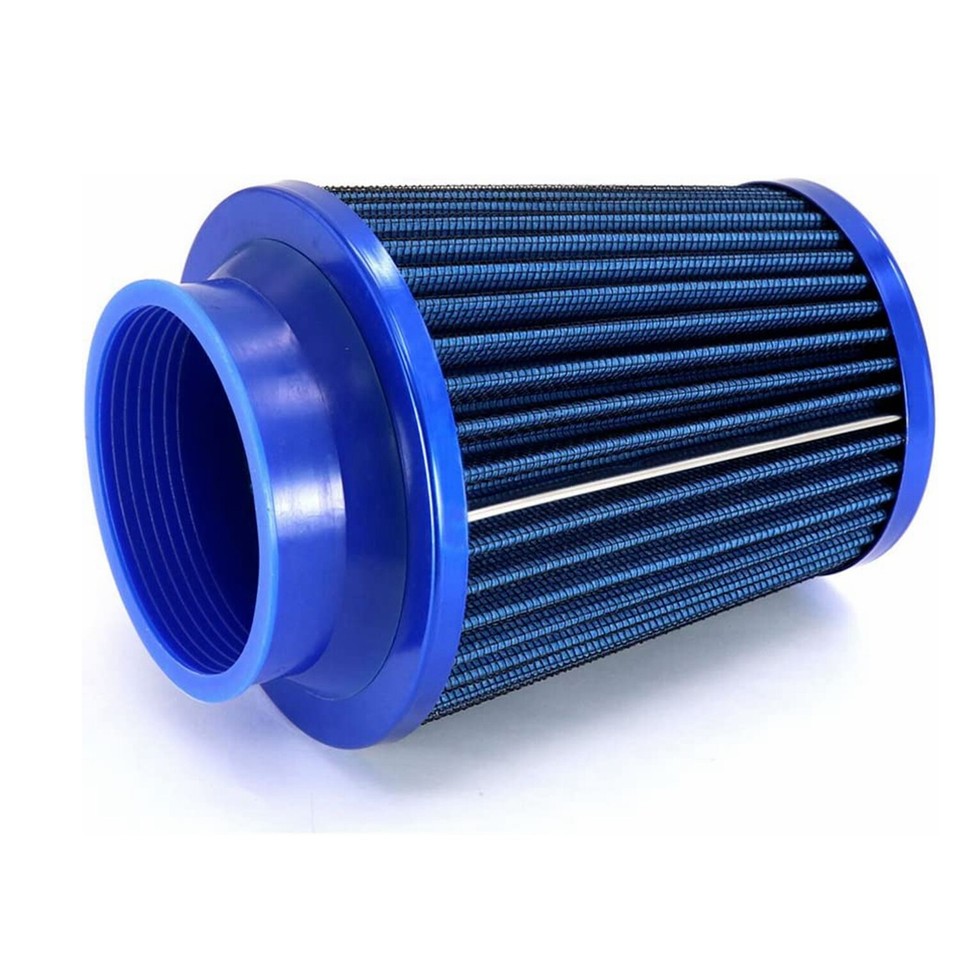 Blue 3 inch 76mm High Flow Inlet Dry Air Filter Cold Air Intake Cone ...