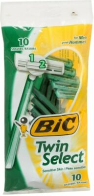 Bic Twin Select Disposable Shaver Men Sensitive Skin Slim Head 10 Each ...