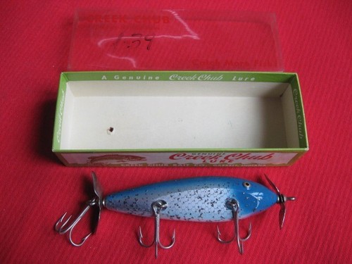 RARE! Vintage CREEK CHUB Injured Minnow Blue Flash #1534 Fishing Lure w ...