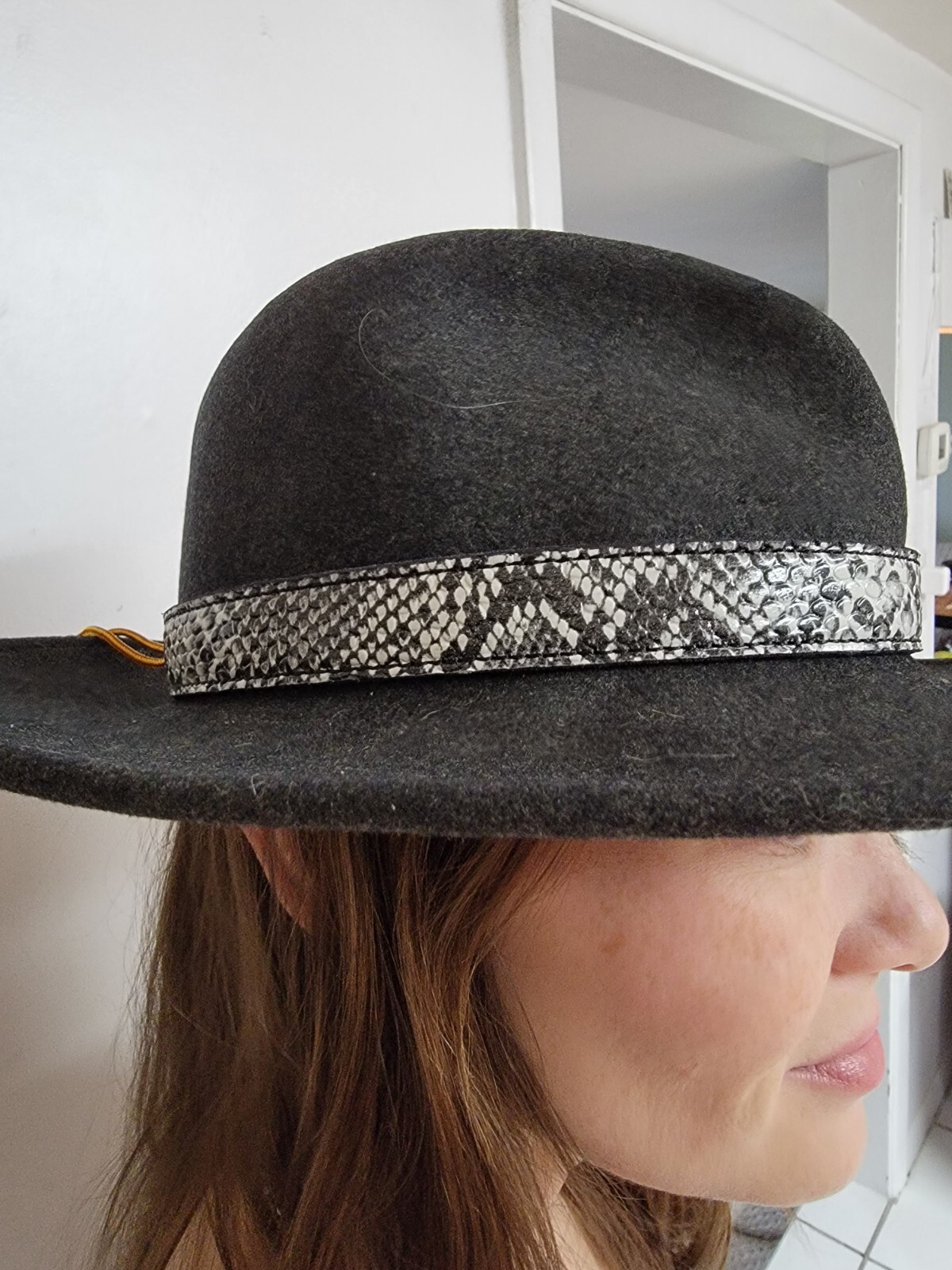 Faux Leather Pyton hatband snake skin adjustable Western cowboy cowgirl ...