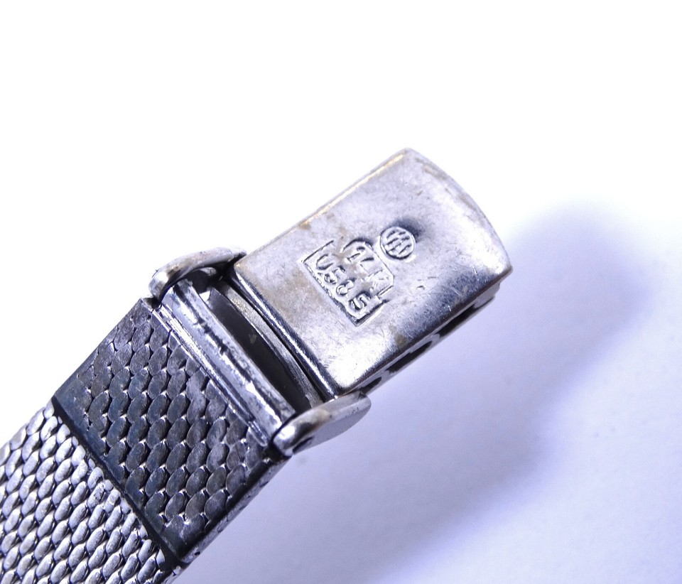 Vintage 1ct Diamond 2611 ROLEX PRECISION 14K White Gold Mesh Band 1400 ...