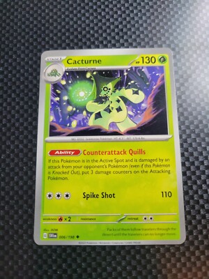 Pokémon TCG Scarlet & Violet Base Set Cacturne 6/198 Regular Uncommon ...