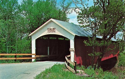 Postcard South Hill Bridge Vermillion County Universal Indiana | eBay