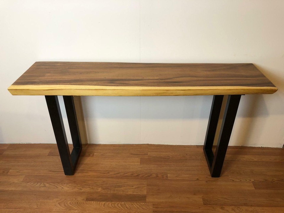 Console hallway sofa table Live Edge natural acacia chamca wood | eBay